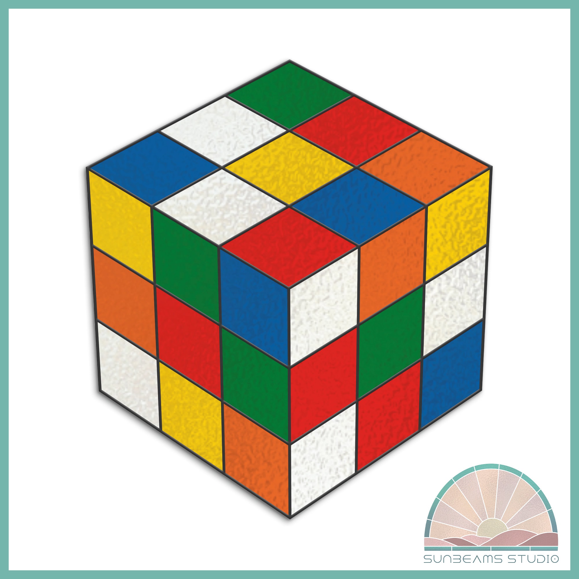 Rubik's Cube Pattern, Modern Suncatcher, Diy Stained Glass - Etsy