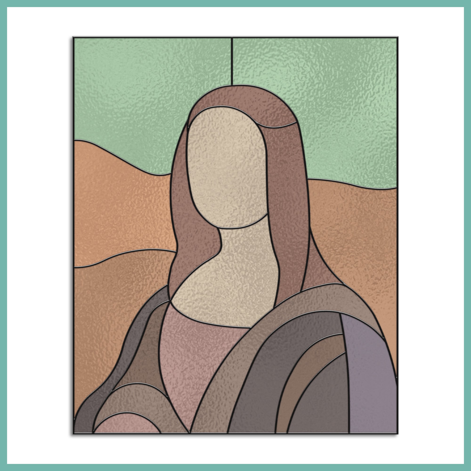 Mona Lisa Stained Glass Pattern: Modern Suncatcher DIY (PDF/JPEG) - Etsy