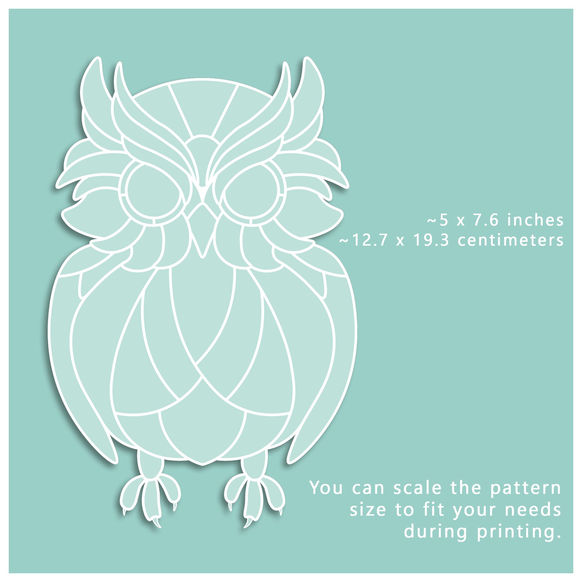 Owl Stained Glass Pattern, Modern Suncatcher, Diy Stained Glass - Etsy