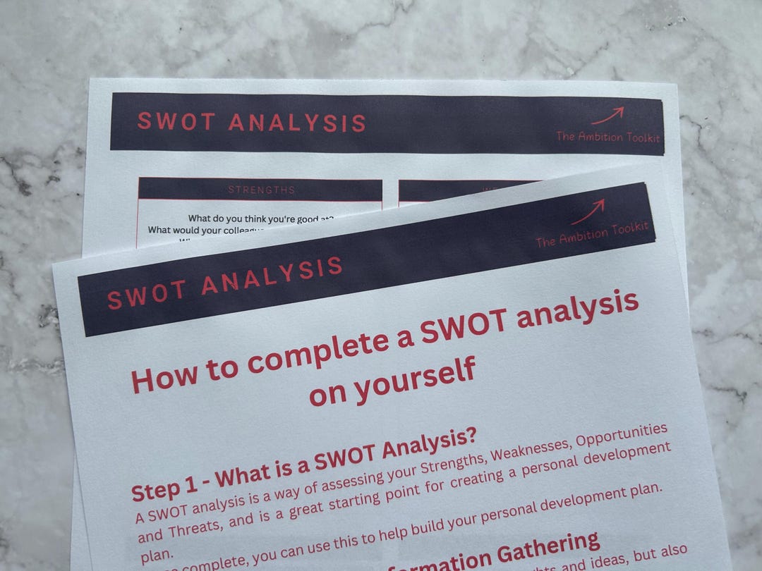 Personal Development SWOT Analysis Template - Etsy