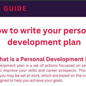 Personal Development Plan Template Guide Etsy