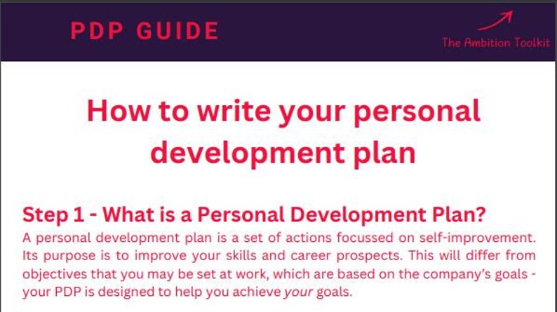 Personal Development Plan Template & Guide - Etsy