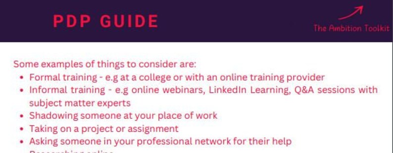 Personal Development Plan Template & Guide - Etsy