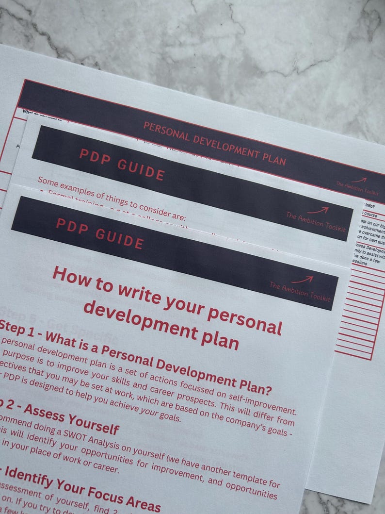 Personal Development Plan Template & Guide - Etsy