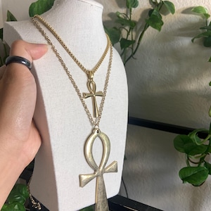Ankh Necklace Set | Gold Jewelry | Gift for Her | Stainless Steel ...