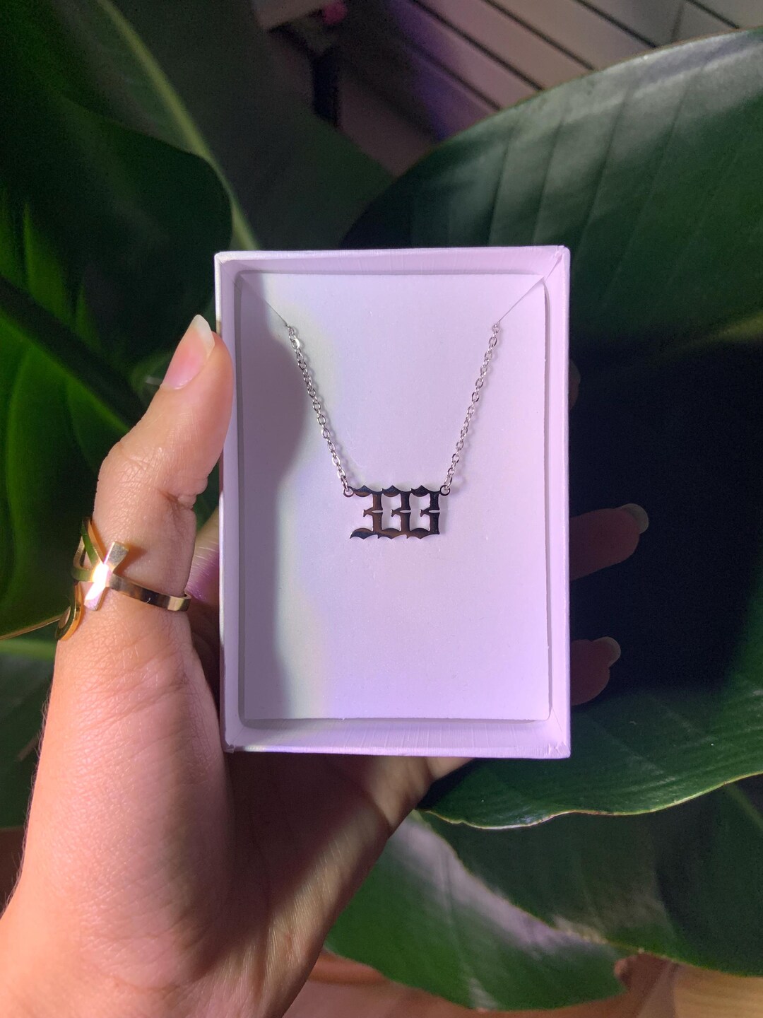 Angel Number Necklace Silver Jewelry Gift for Her Stainless Steel 333 ...