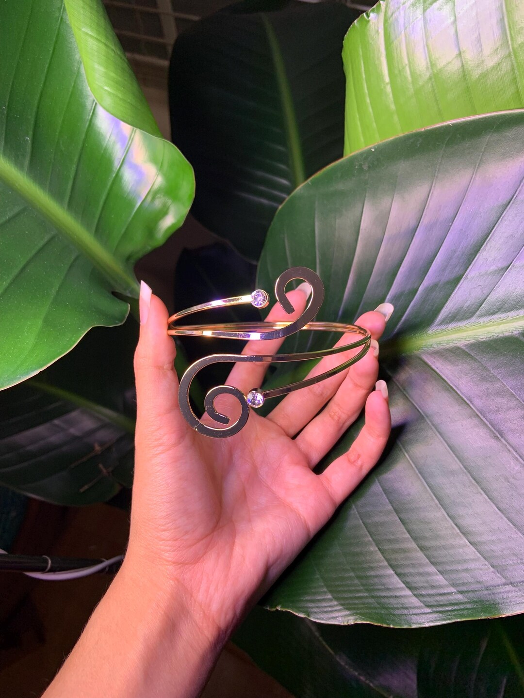 Golden Arm Cuff | Gift for Her | Adjustable | Hypoallergenic Iron ...