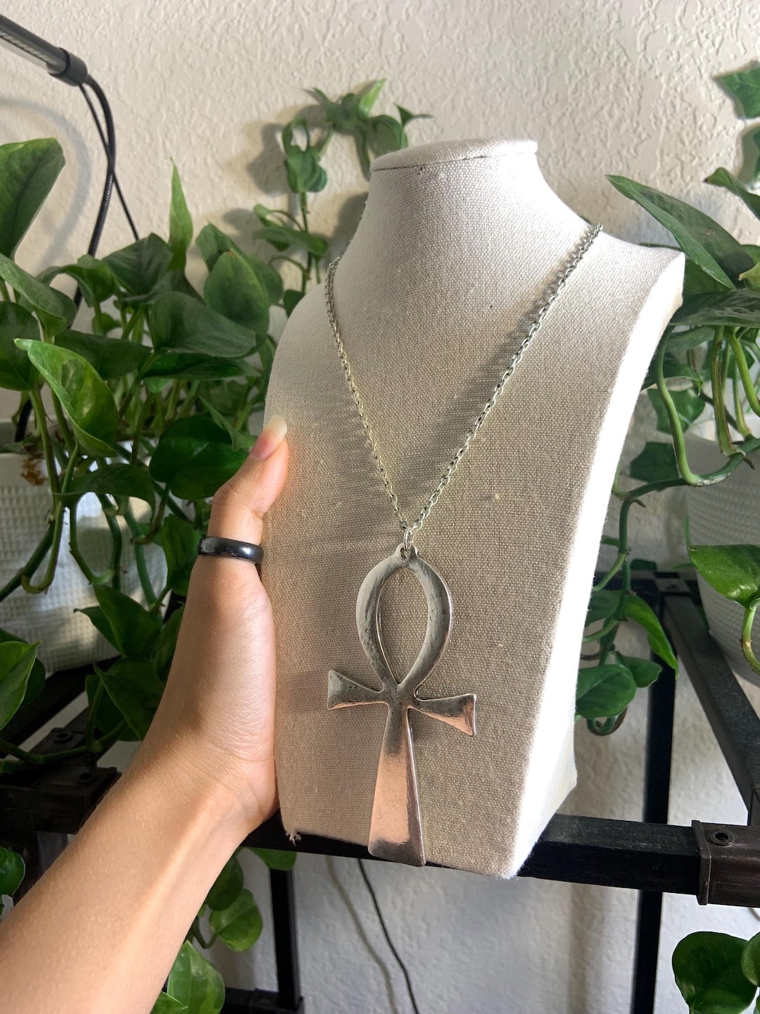 Large Ankh Pendant Necklace: Silver Gothic Spiritual Jewelry - Etsy