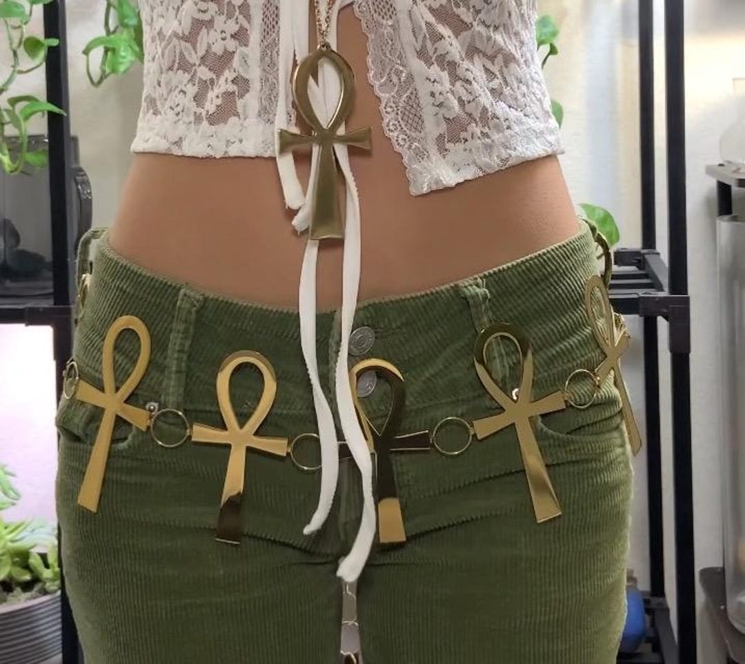 18k Gold Plated Ankh Waist Chain Belt: Boho Goddess Jewelry - Etsy