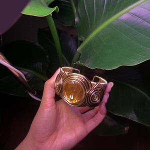 Gold Spiral Wire Bangle: Adjustable Handmade Bracelet Jewelry - Etsy