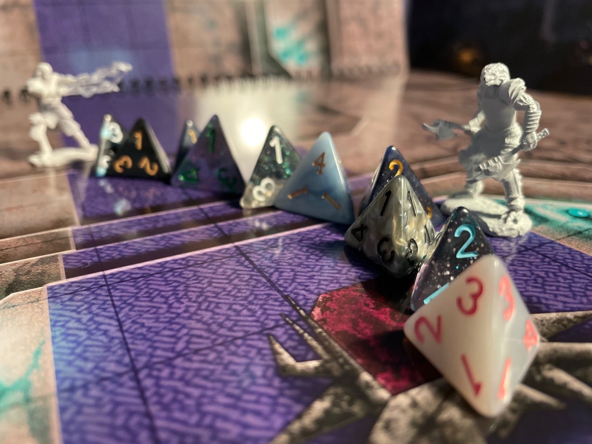 Spell Dice Set, Magic Missile, Ten 4 Sided Polyhedral Plastic TTRPG ...