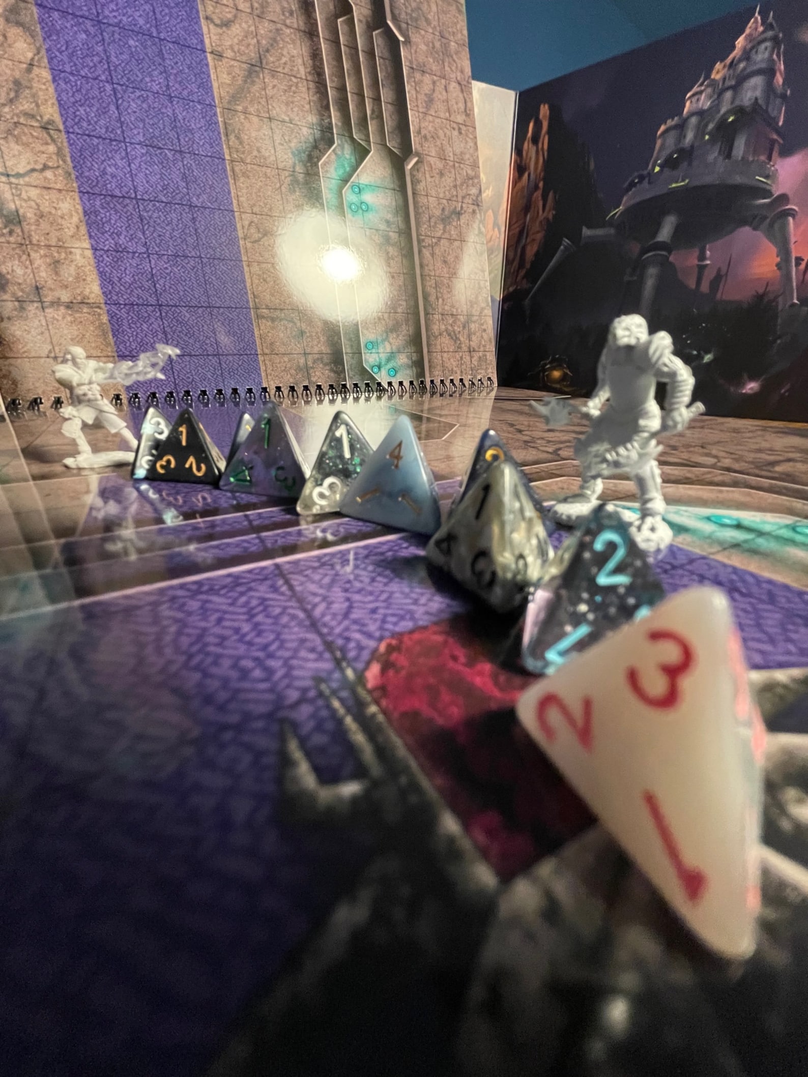 Spell Dice Set, Magic Missile, Ten 4 Sided Polyhedral Plastic TTRPG ...