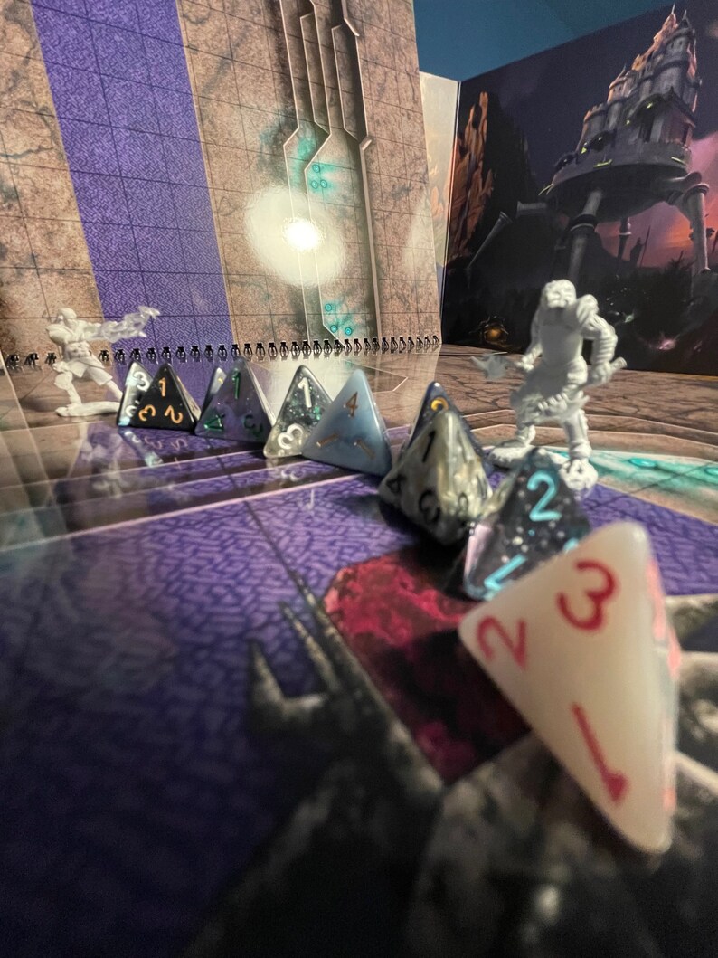 Spell Dice Set, Magic Missile, Ten 4 Sided Polyhedral Plastic TTRPG ...