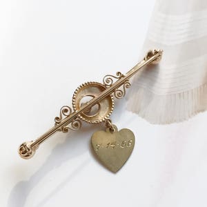 Antique 14k Gold Ruby Moon Heart Brooch Victorian & - Etsy