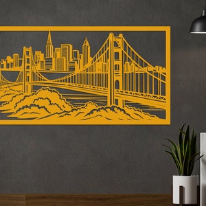 Golden Gate Bridge Metal Wall Art, Iconic Landmark Decor, Modern Home ...