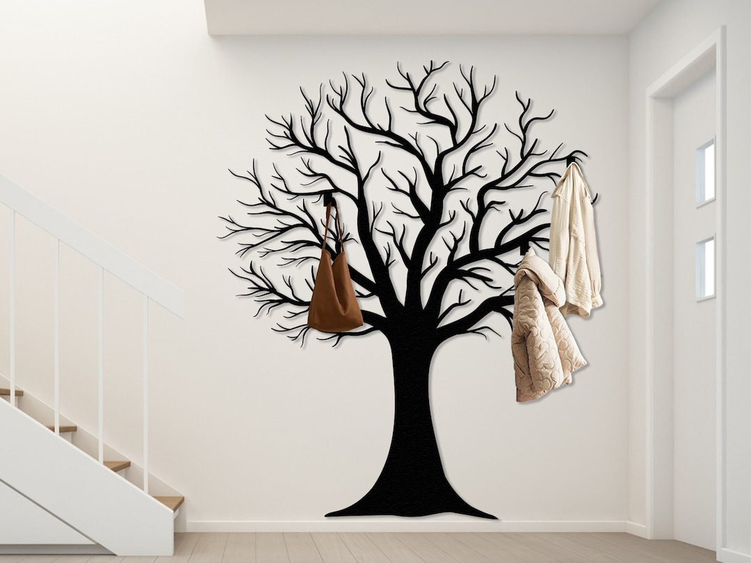 Tree Branch Metal Coat Rack, Nature-inspired Wall Hook, Modern Home ...