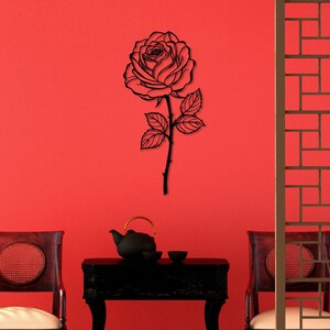 Rose Metal Wall Decor, Floral Wall Hangings, Flower Metal Wall Art ...