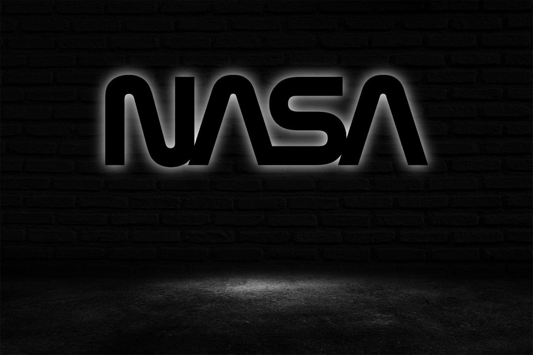 Nasa Metal Wall Art, Metal Led Wall Decor, Multi Colors Sign Art, Led ...