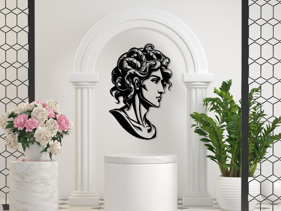Medusa Portrait, Metal Artwork, Metal Wall Decor, Greek Mythology Wall ...