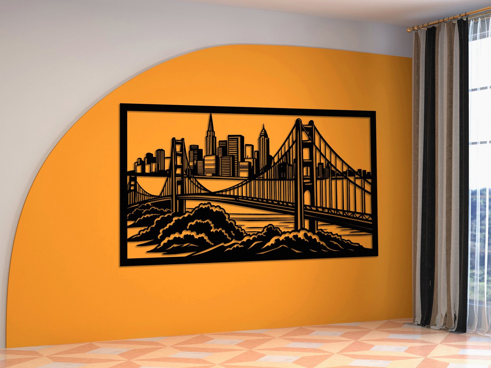 Golden Gate Bridge Metal Wall Art, Iconic Landmark Decor, Modern Home ...