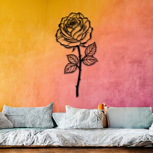 Rose Metal Wall Decor, Floral Wall Hangings, Flower Metal Wall Art ...