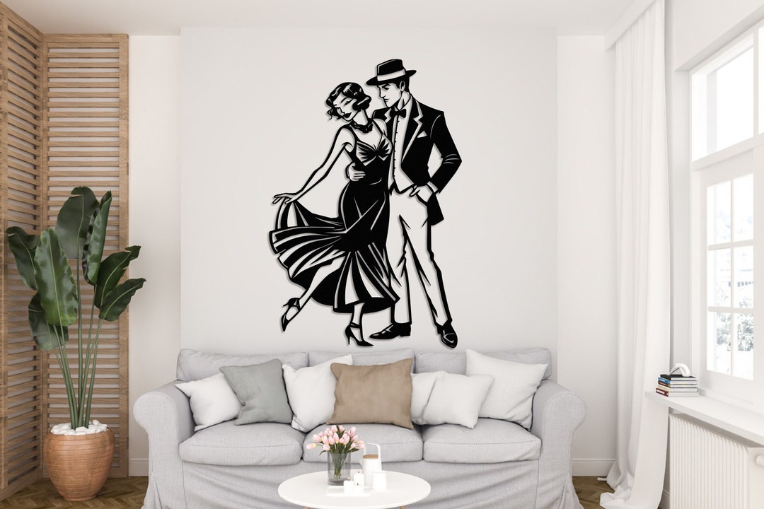 Tango Lovers Metal Wall Art: Couple Dancing Home Decor - Etsy