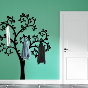 TREE HANGER Wall Decor, Branch Coat Rack, Floral Entryway Organizer ...