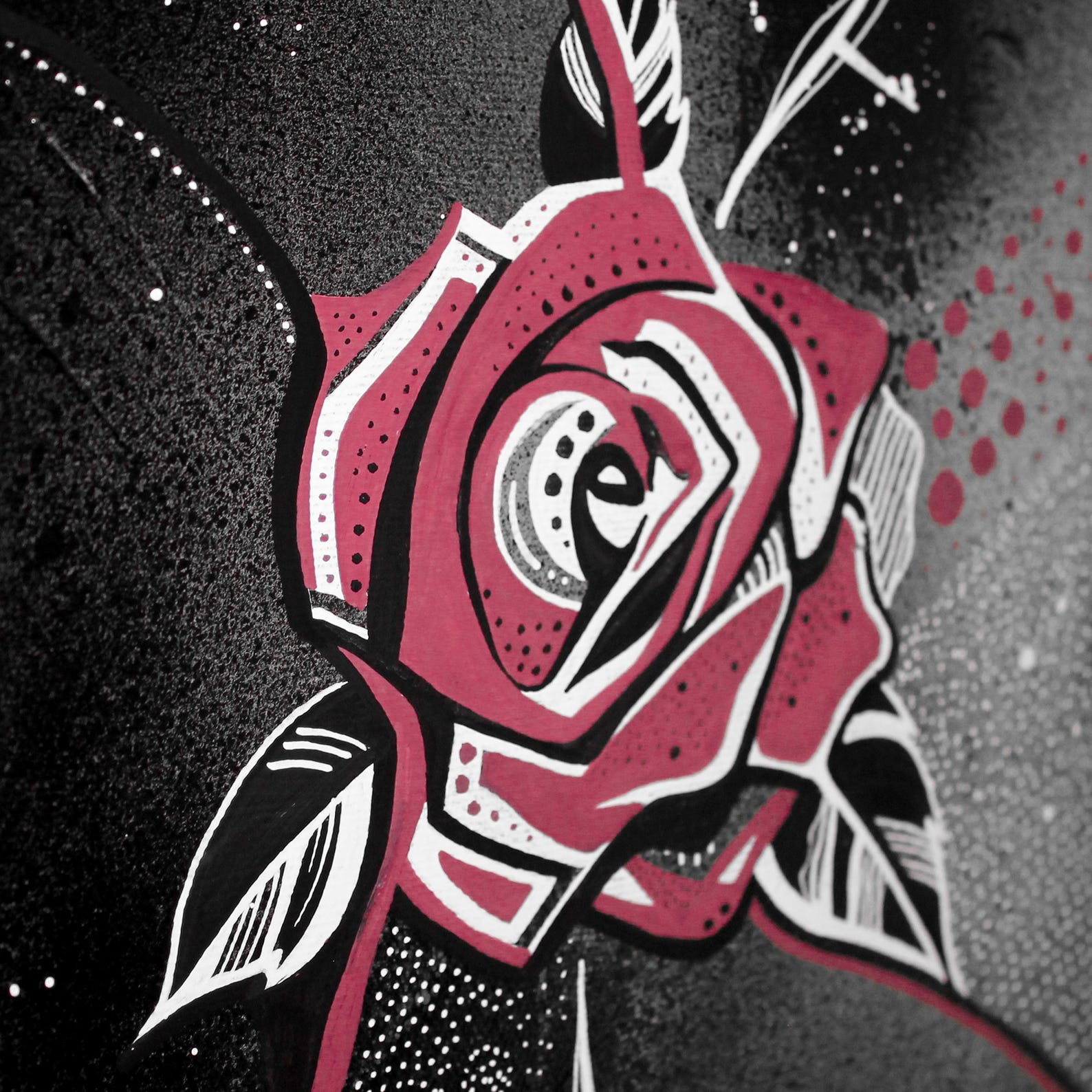 Hand-painted Abstract Red Rose on Canvas - Etsy