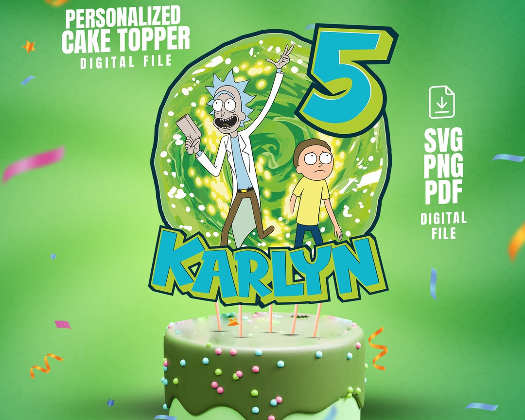 Personalized Cake Topper Birthday Cake Svg Png Pdf Birthday Cake