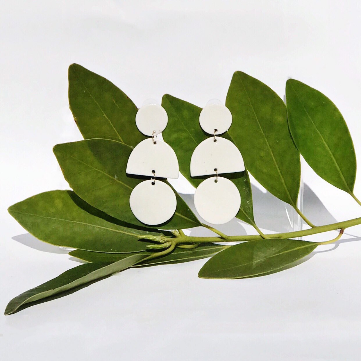 Half Circle Stacks 3 Tier Earrings - Etsy