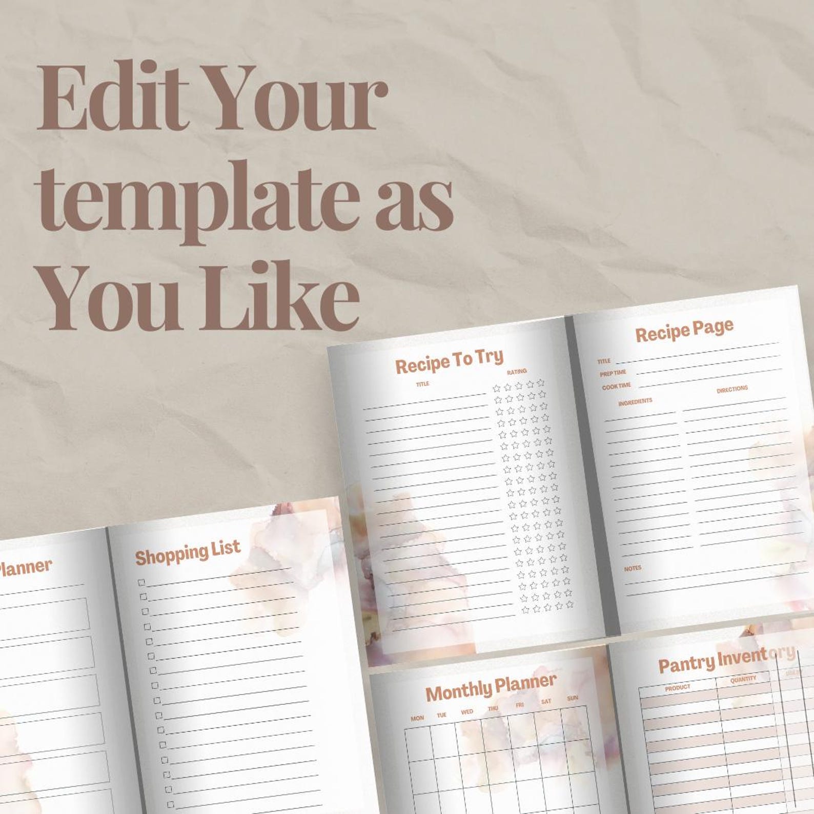 Meal Planner | Recipe Organizer | Customizable Menu | Grocery List ...