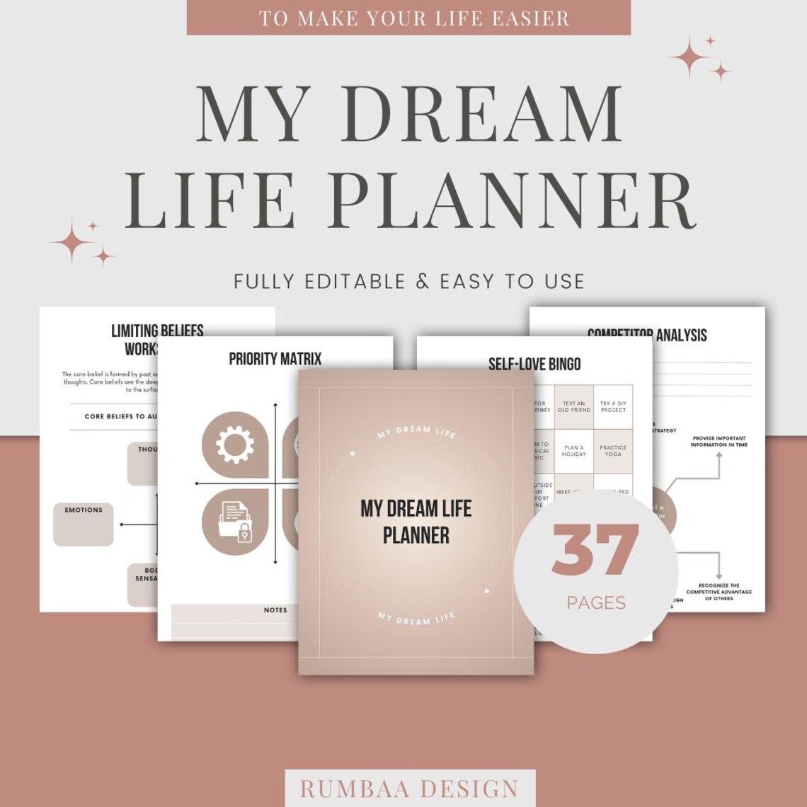 My Dream Life Planner | Goal Setting Planner | Vision Board Planner ...