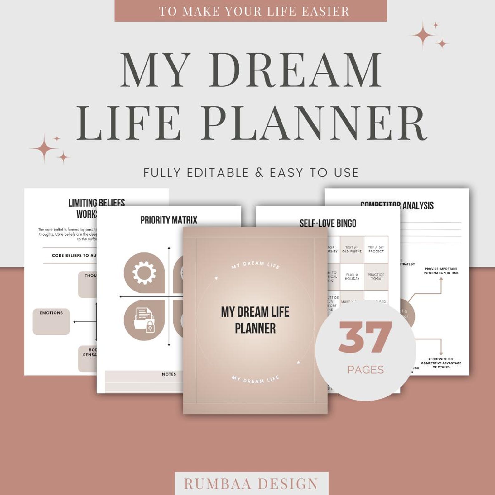 My Dream Life Planner | Goal Setting Planner | Vision Board Planner ...