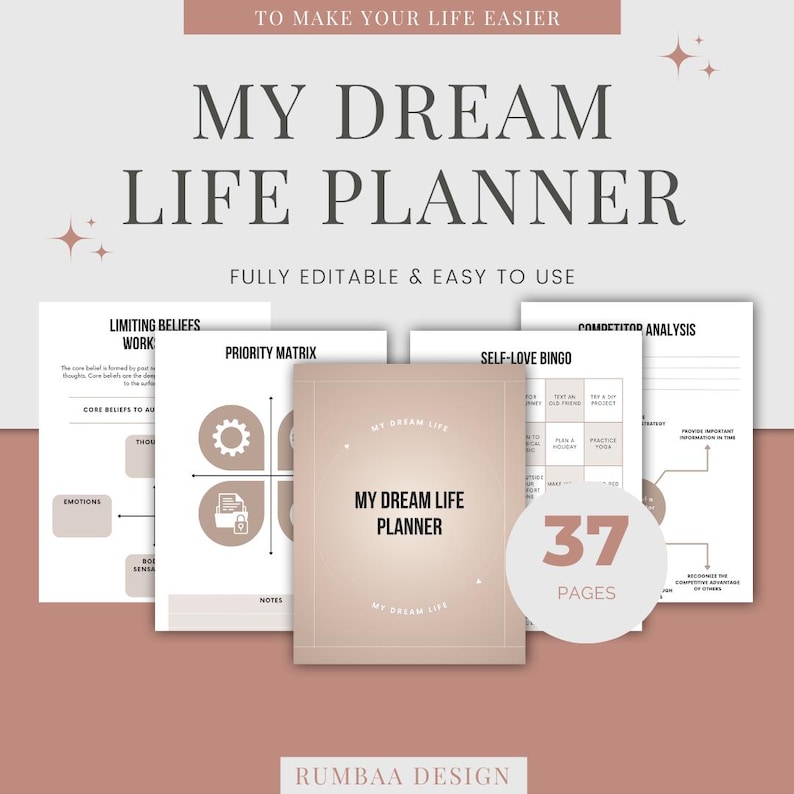 My Dream Life Planner | Goal Setting Planner | Vision Board Planner ...
