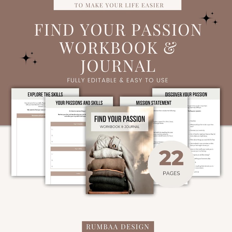 Find Your Passion Planner | Passion Journal | Life Coaching | Digital ...