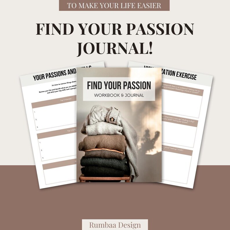 Find Your Passion Planner | Passion Journal | Life Coaching | Digital ...