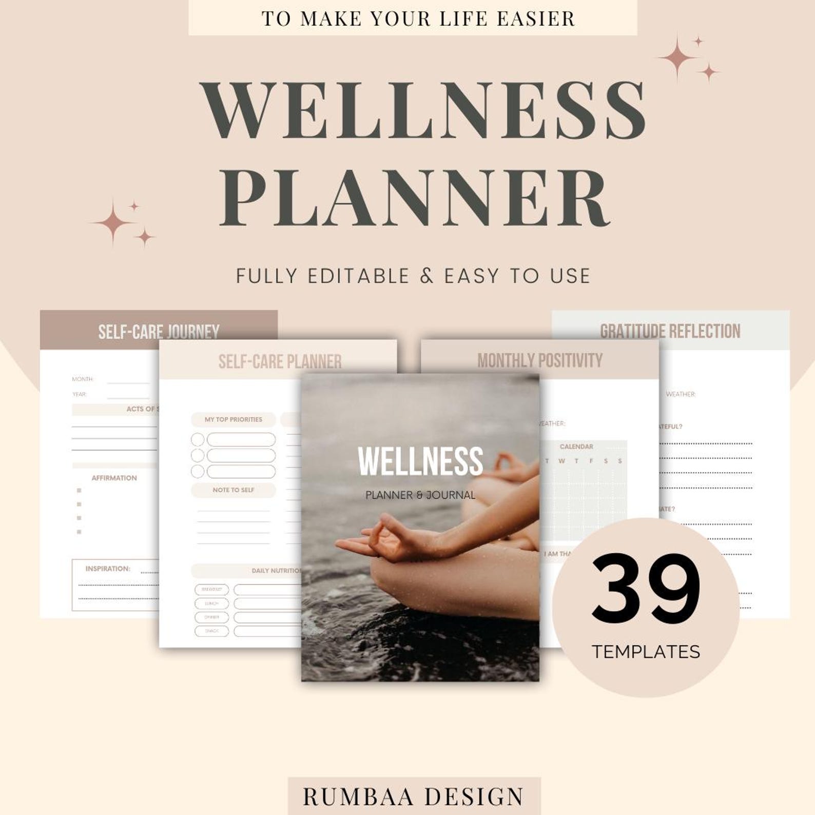 Wellness Planner | Daily Health Tracker | Self-care Planner | Fitness ...