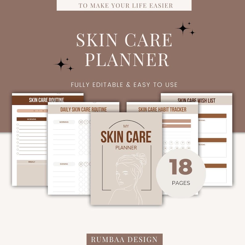 Skin Care Planner, Skincare Routine Tracker, Beauty Planner, Daily Skin ...
