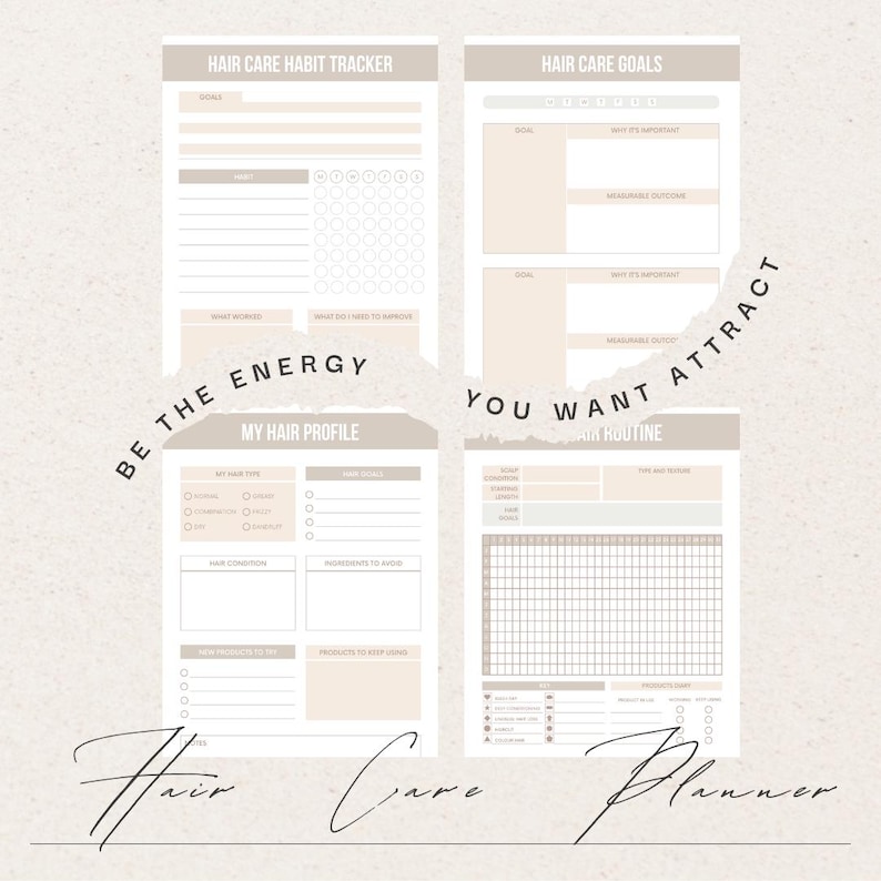 Hair Care Planner | Hair Routine Tracker | Hair Growth Goals | Hair ...