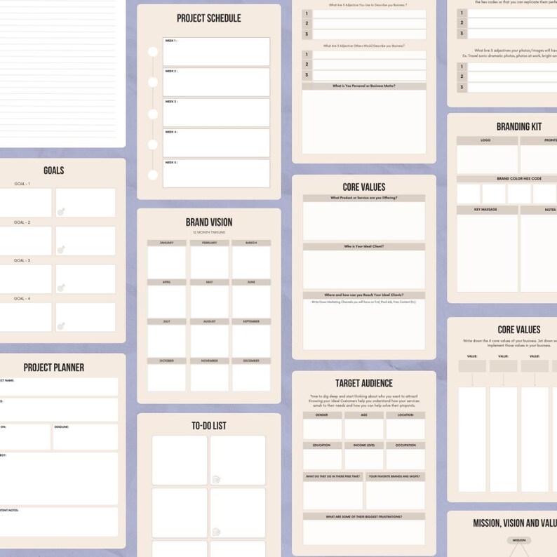 Branding Planner | Small Business Planner | Business Branding | Brand ...