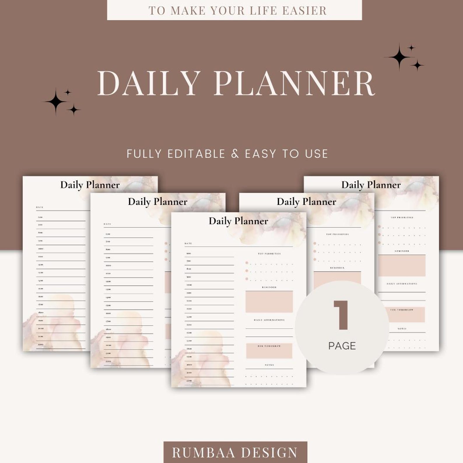 Daily Planner | Priorities List | Reminder | Daily Affirmations Planner ...