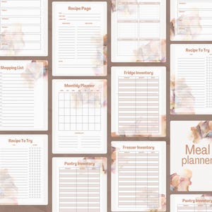 Meal Planner Recipe Organizer Customizable Menu Grocery List ...