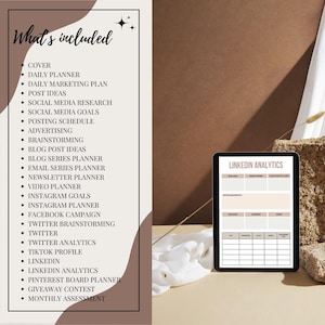 Social Media Marketing Planner and Tracker | Digital Planner | Canva Planner | Daily Marketing ...