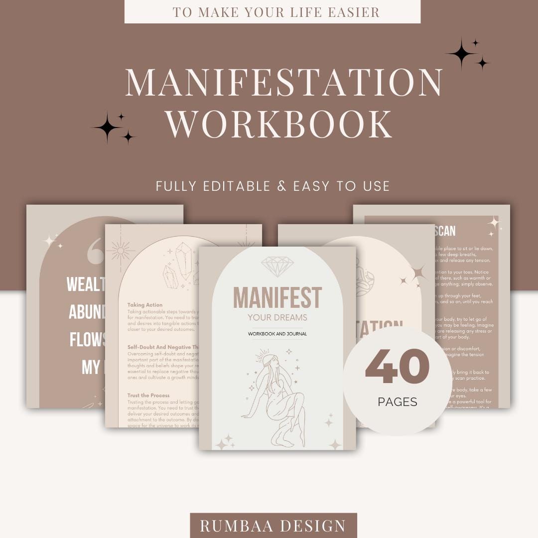 Manifestation Workbook, Law of Attraction Journal, Goal Setting Planner ...