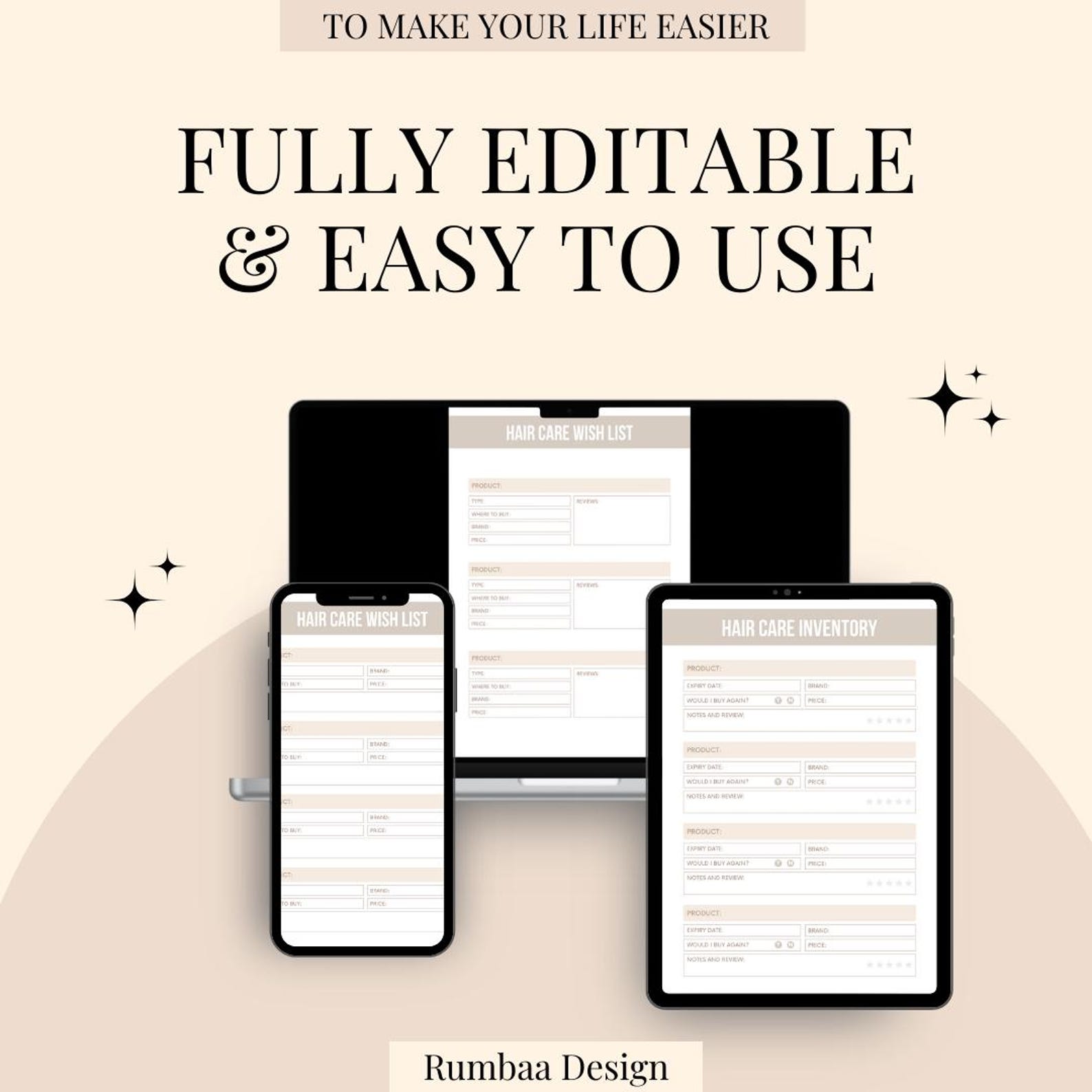 Hair Care Planner, Hair Routine Tracker, Printable Hair Planner ...