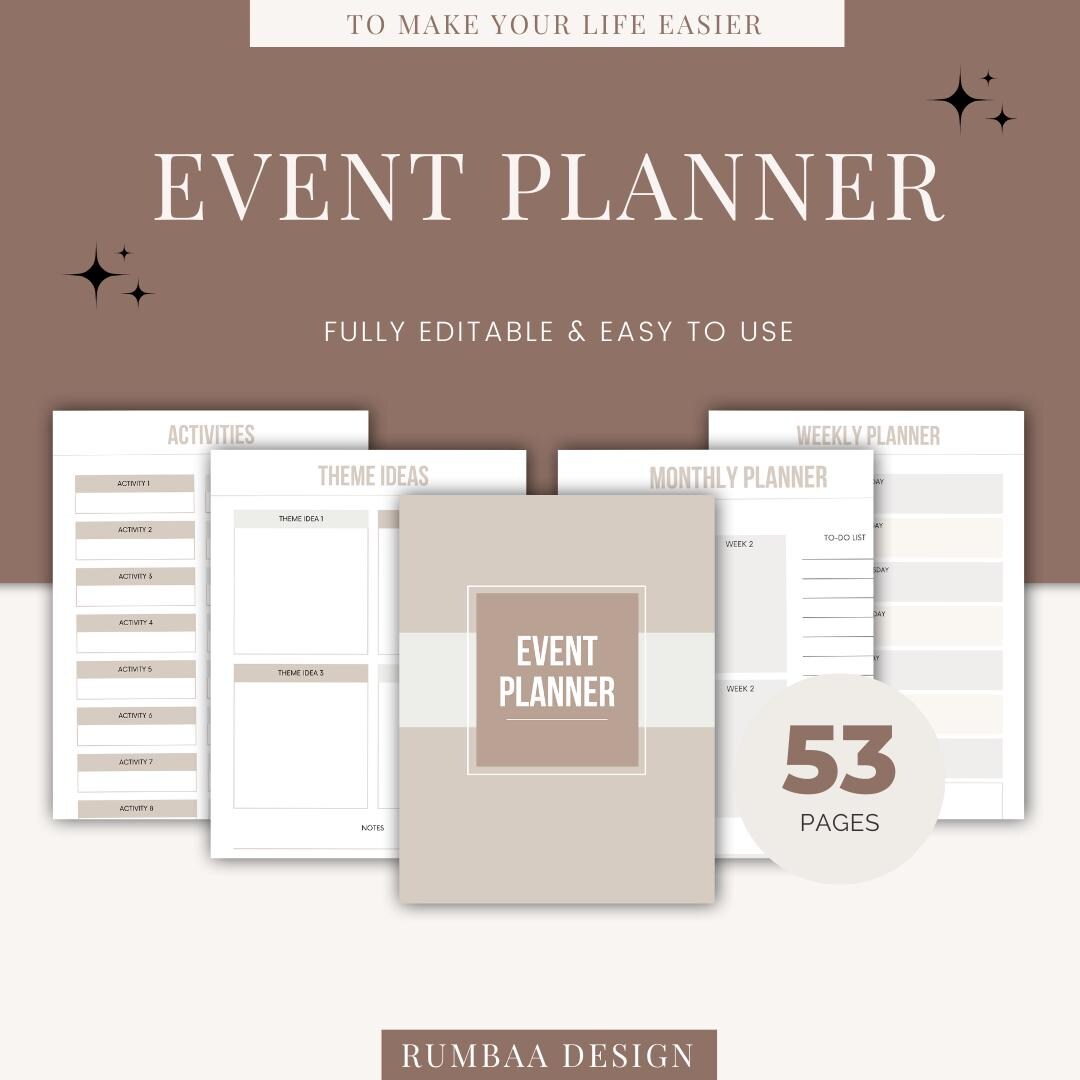 Party Planner | Event Planner | Event Planning Template | Birthday ...