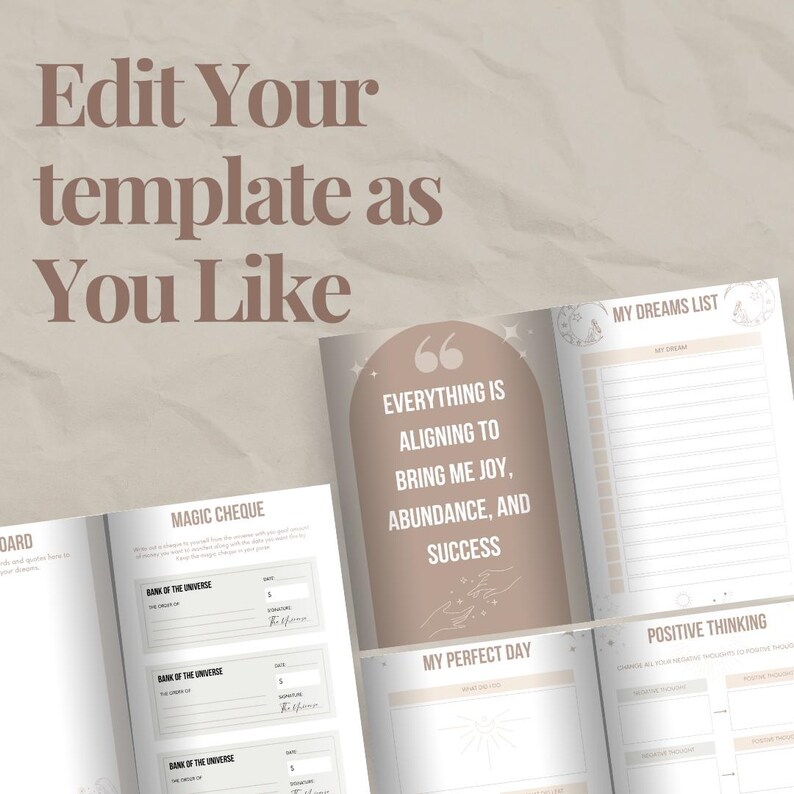 Manifestation Workbook, Law of Attraction Journal, Goal Setting Planner ...