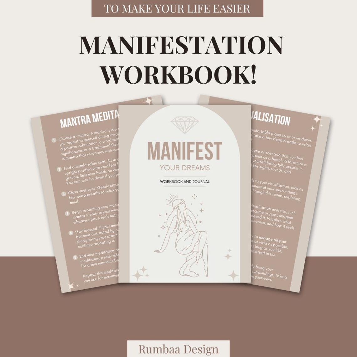 Manifestation Workbook, Law of Attraction Journal, Goal Setting Planner ...