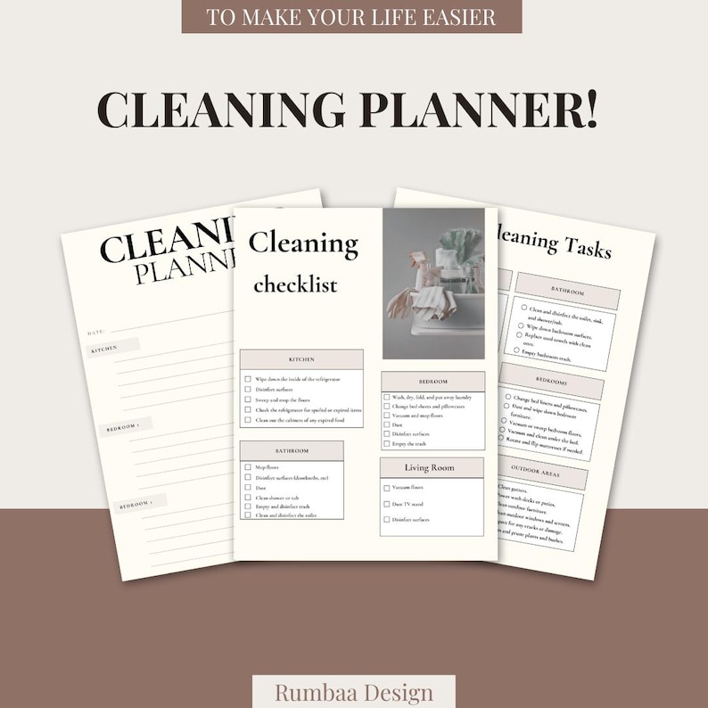 Cleaning Planner Cleaning Checklist Cleaning Schedule to Do List ...