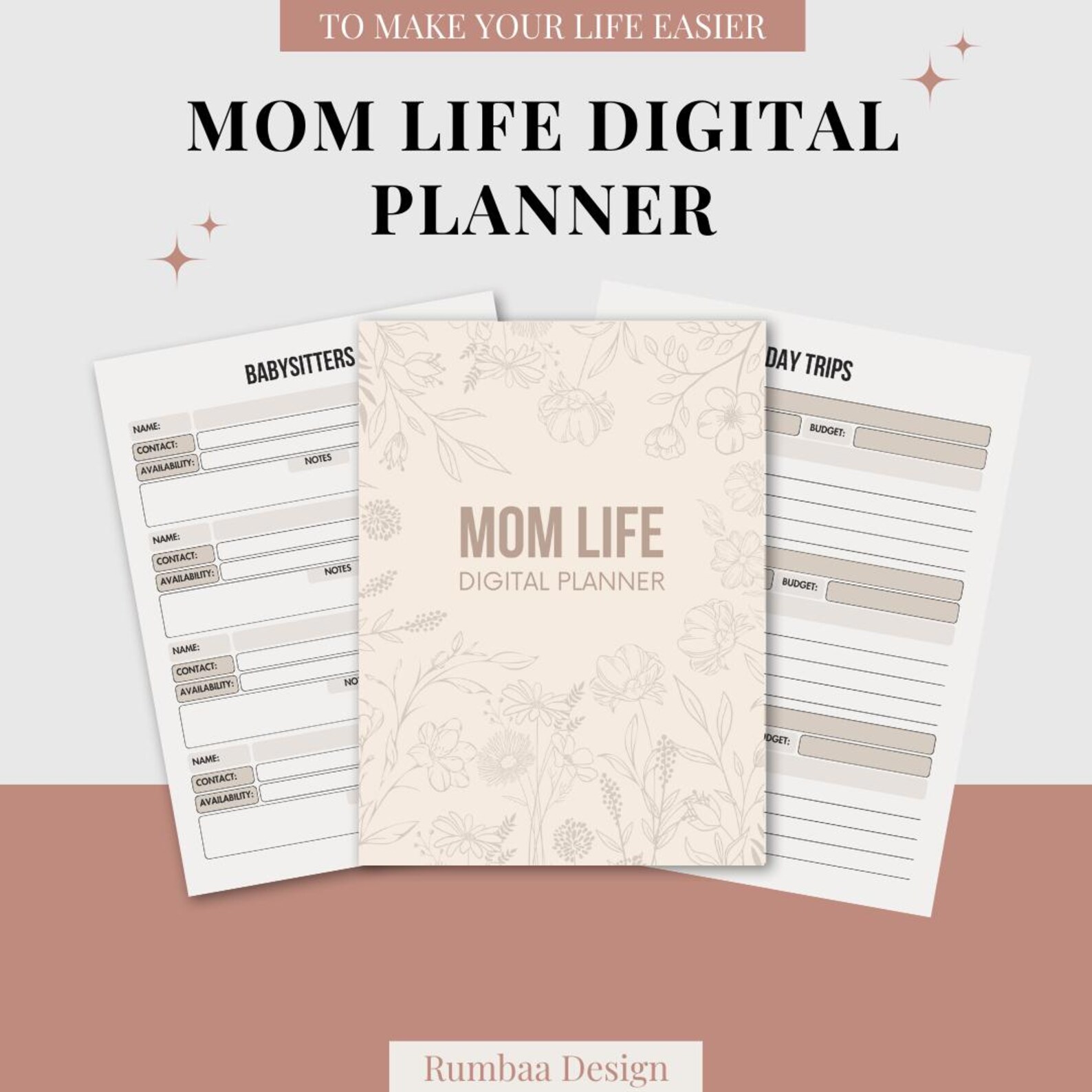 Mom Life Digital Planner | Busy Mom Planner | Digital Mom Organizer | Stay-at-home Mom Planner ...